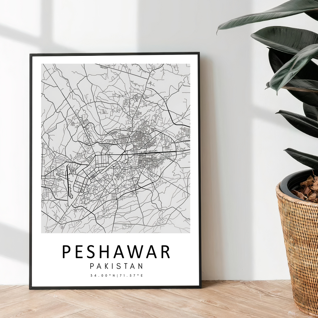 Map of Peshawar, Pakistan – Aesthetix